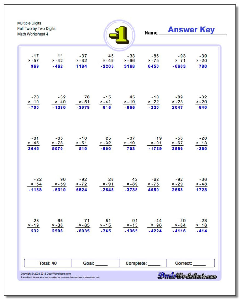 Multidigit Multiplication Worksheet | Multiplication Worksheets