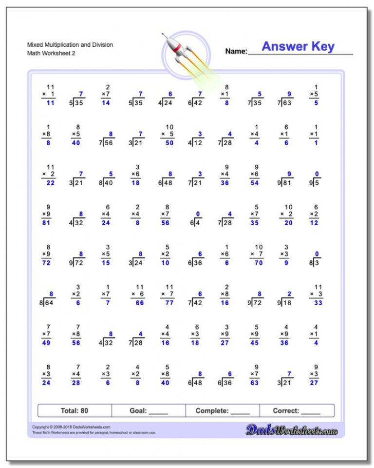 Mixed Division And Multiplication Worksheets | Multiplication Worksheets