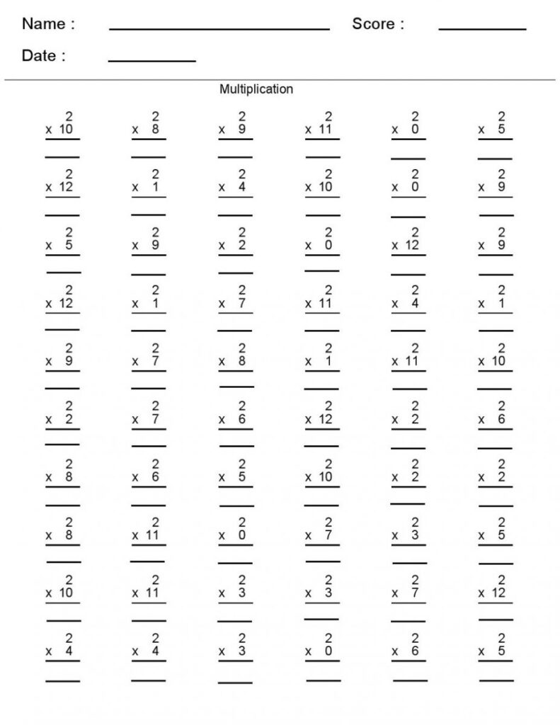 3rd Grade Multiplication Practice Test | Multiplication Worksheets
