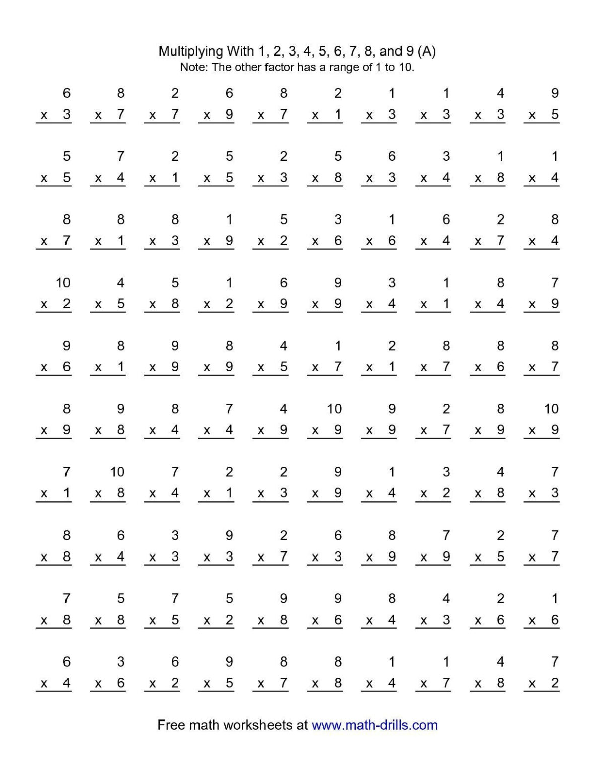 Free Printable Multiplication Fact Sheets Free Printable free-printable-multiplication-fact-sheets-free-printable
