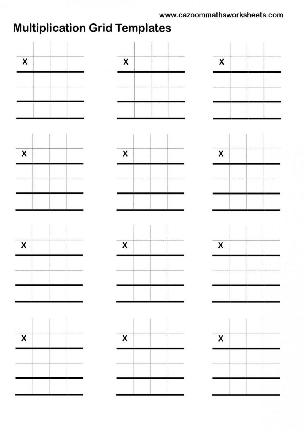 Box Method Of Multiplication Worksheets Multiplication Worksheets
