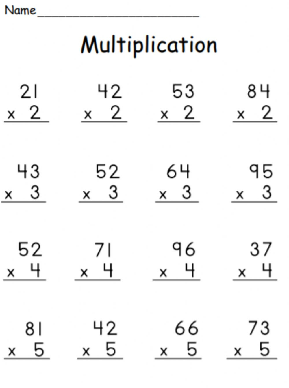 2 Digit By 1 Digit Multiplication Worksheets Multiplication Worksheets 2 Digit By 1 Digit Multiplication Worksheets Multiplication Worksheets