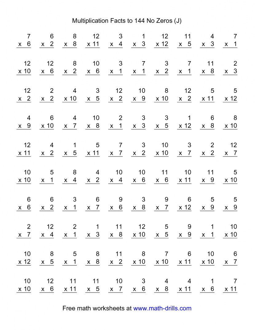 Multiplication Worksheets 1 12 Multiplication Worksheets