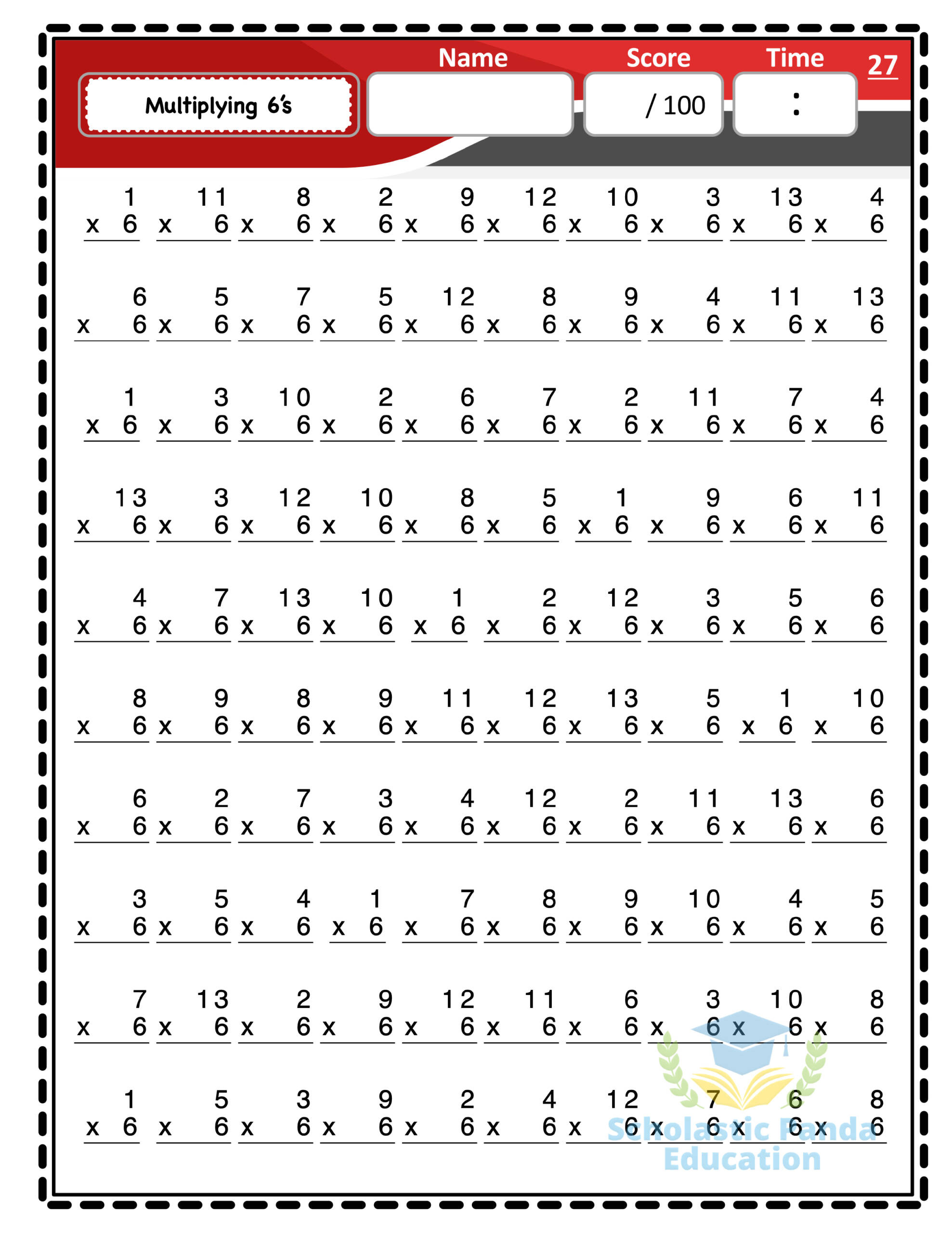 Math Drills Multiplication Facts Multiplication Worksheets