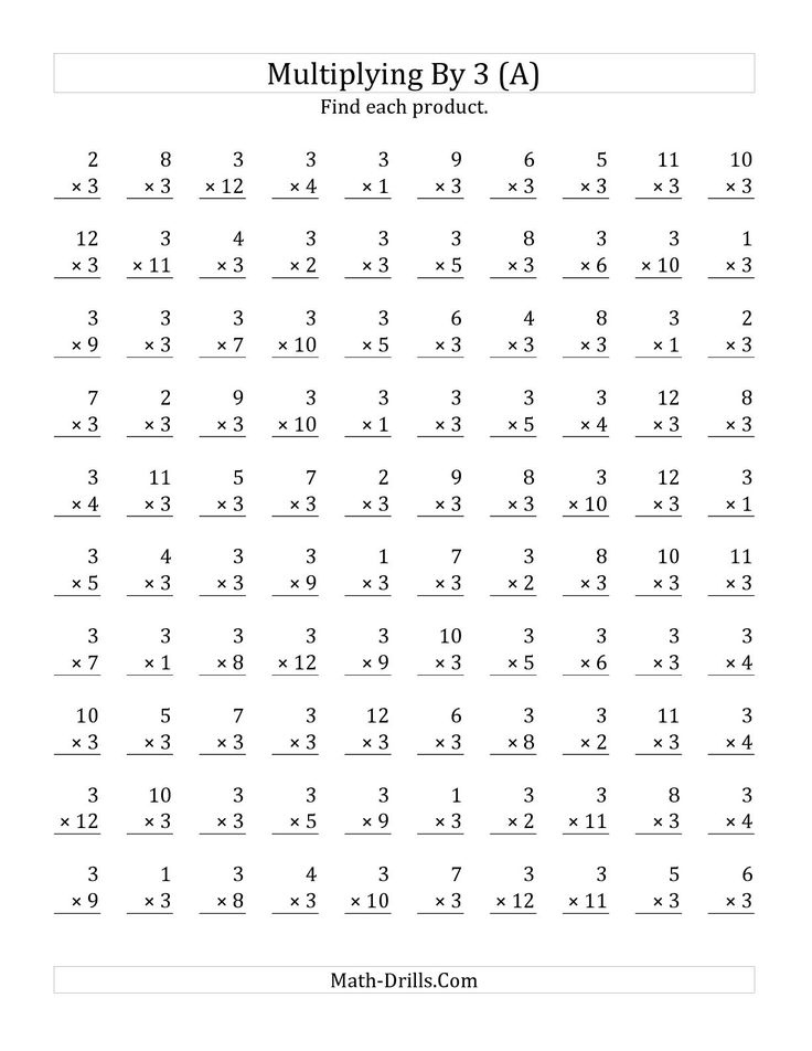 Math Drills Multiplication Facts Multiplication Worksheets