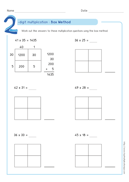 Multiplication Partial Products Worksheets Multiplication Worksheets