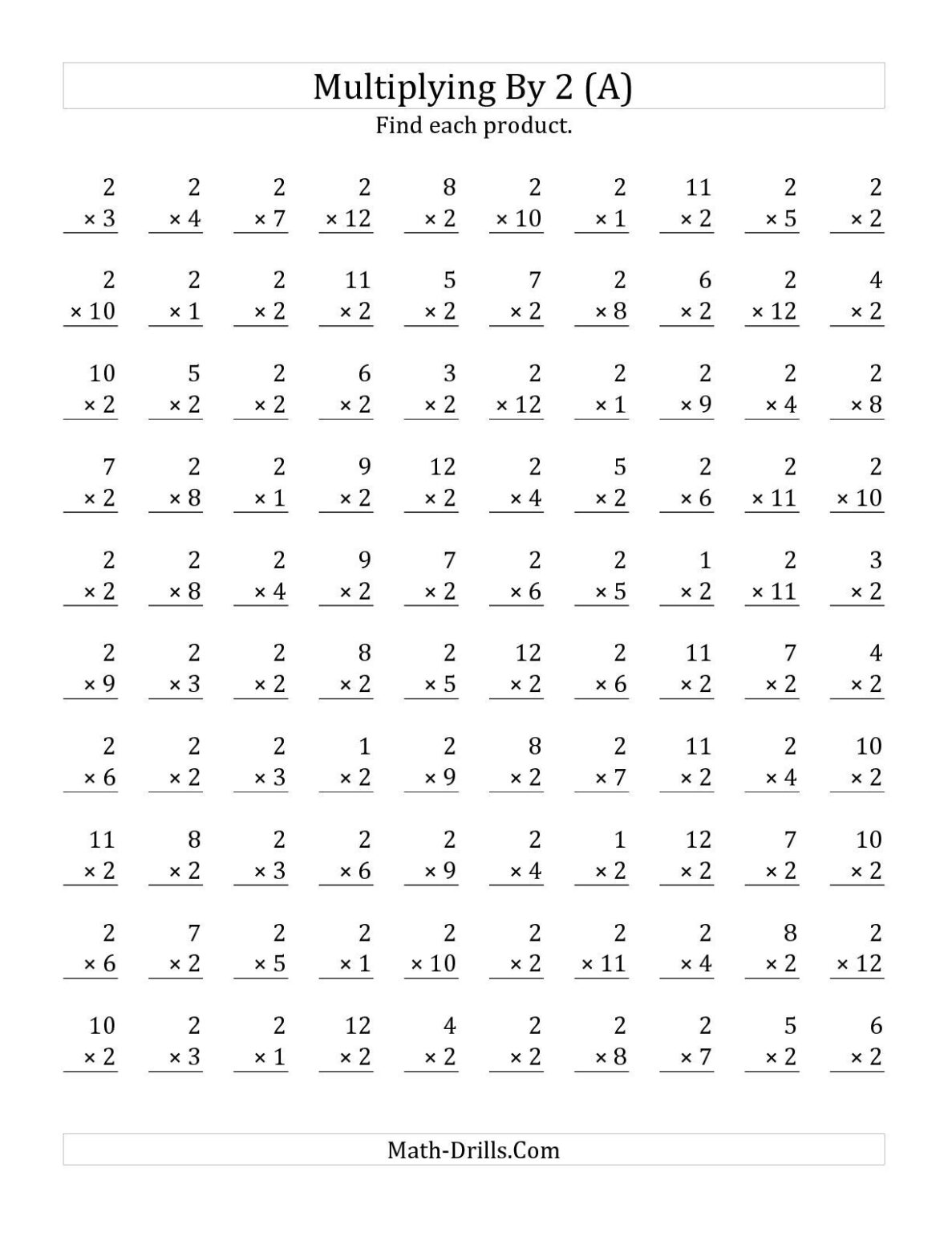 1 Minute Math Drills Multiplication | Multiplication Worksheets