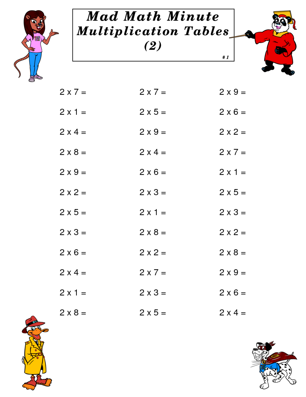 Mad Minute Multiplication Worksheets | Multiplication Worksheets
