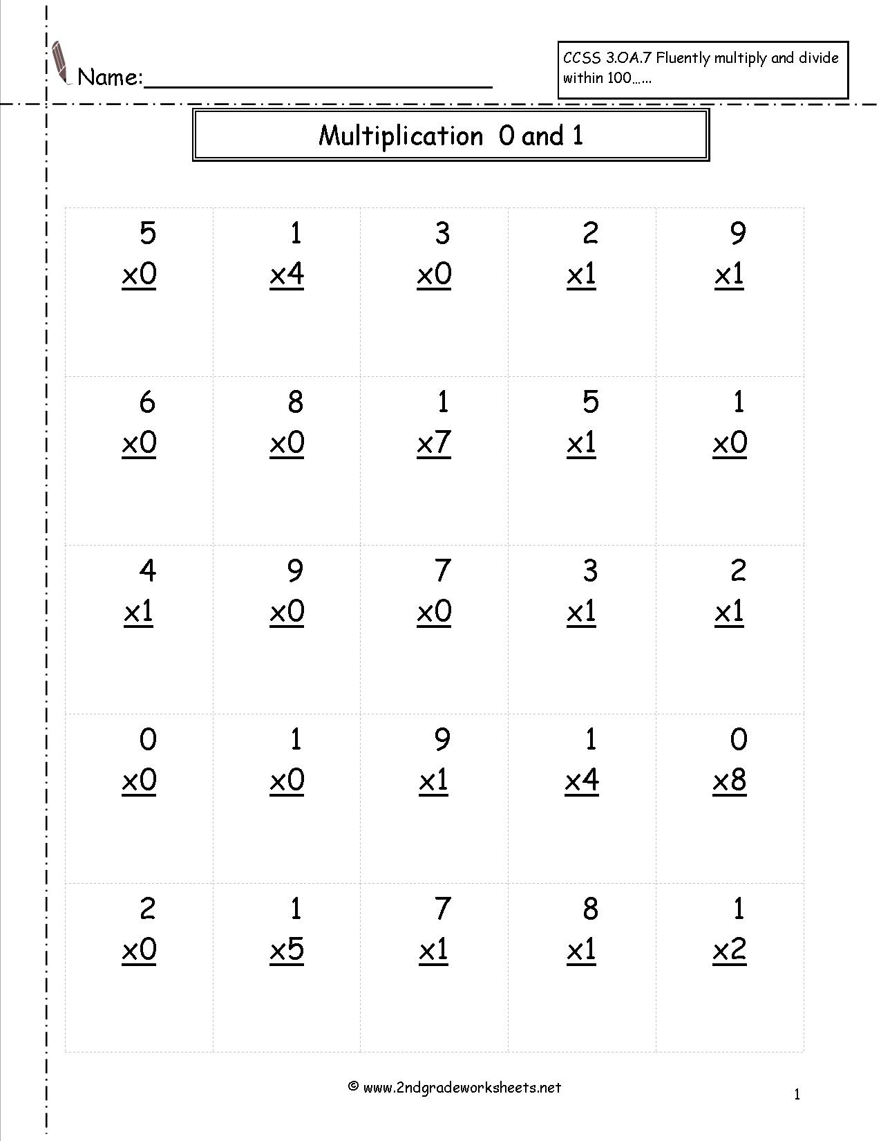 Multiplication 0 5 Worksheets Multiplication Worksheets