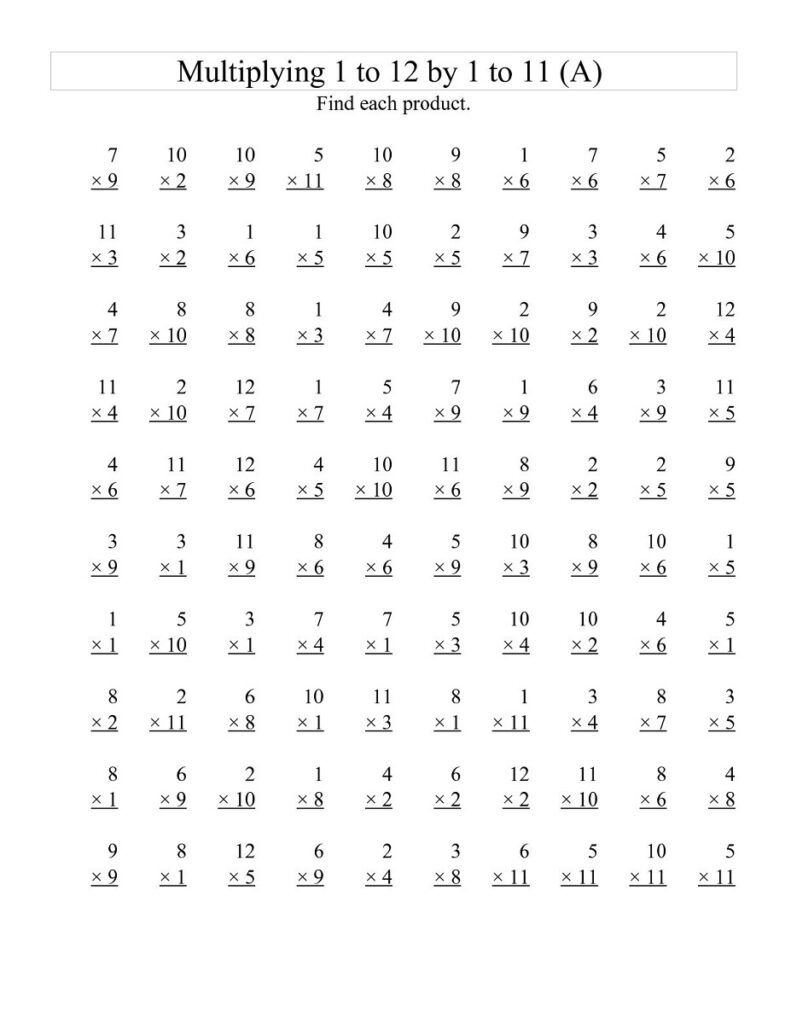 Multiplication Drills 1-12 | Multiplication Worksheets
