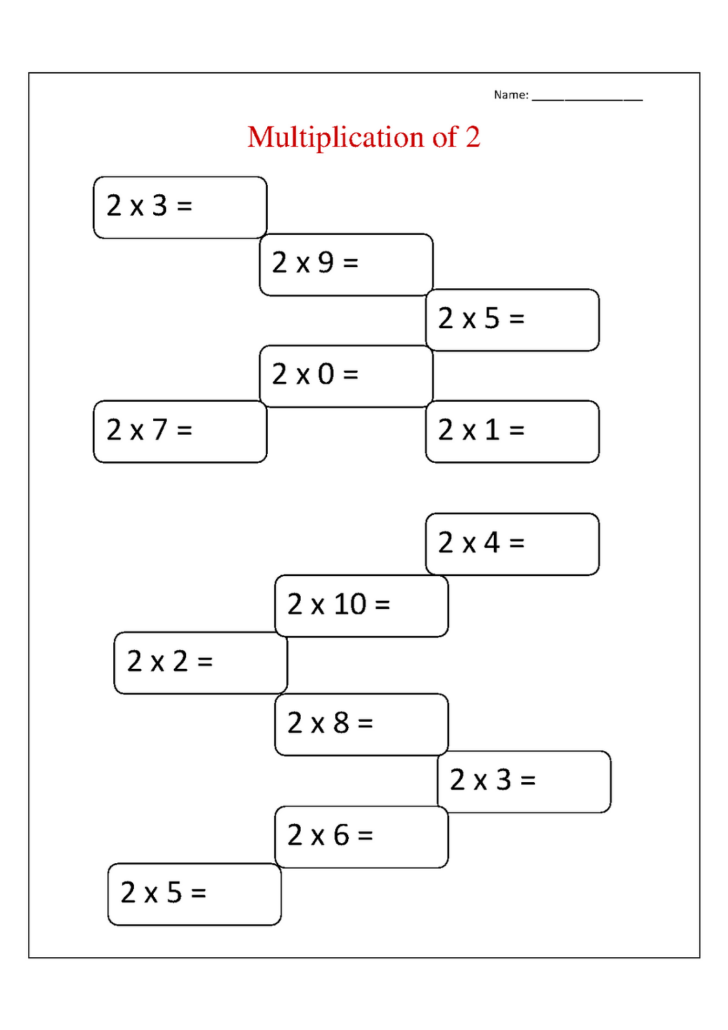 Multiplication Worksheets 2 Times Table Multiplication Worksheets