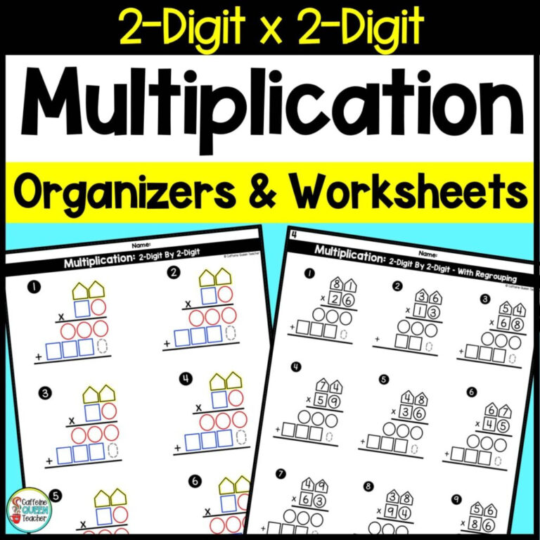 2-Digit by 2-Digit Multiplication Partial Products Worksheets ...