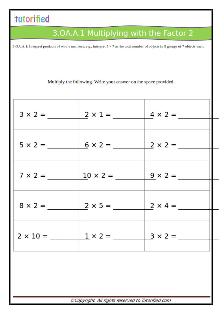 Multiplication Common Core Worksheets | Multiplication Worksheets