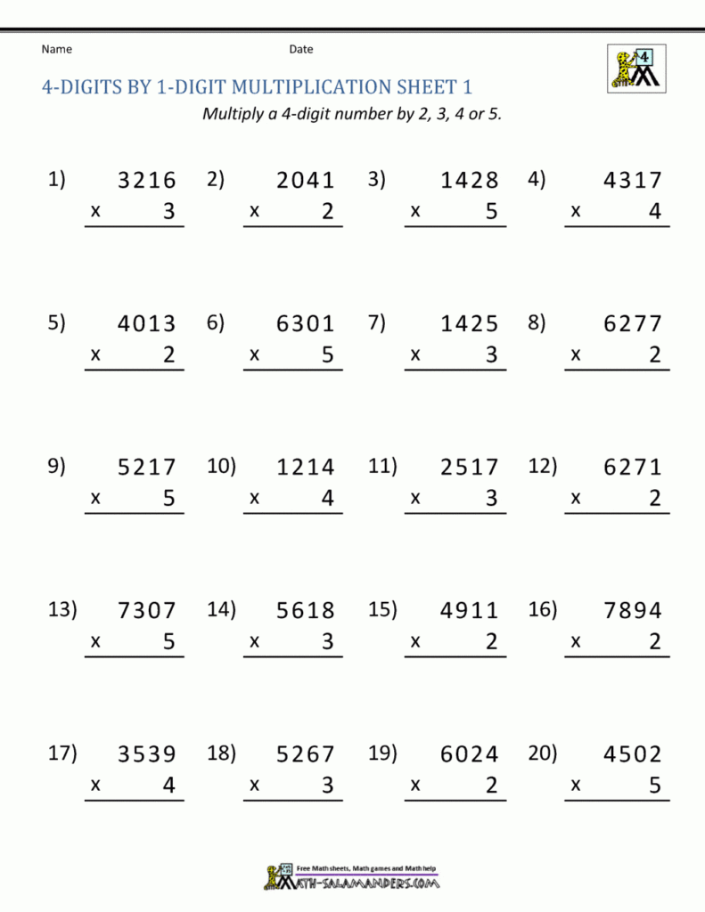 4 X Multiplication Worksheets | Multiplication Worksheets