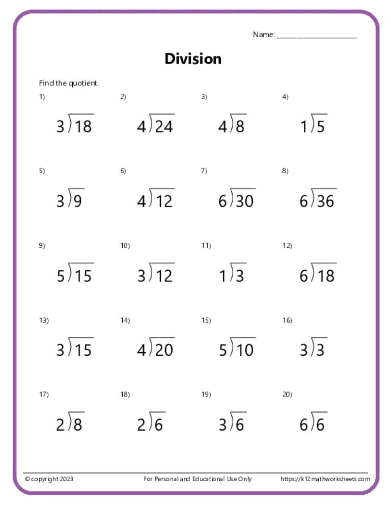 Basic Multiplication and Division Worksheets | Multiplication Worksheets
