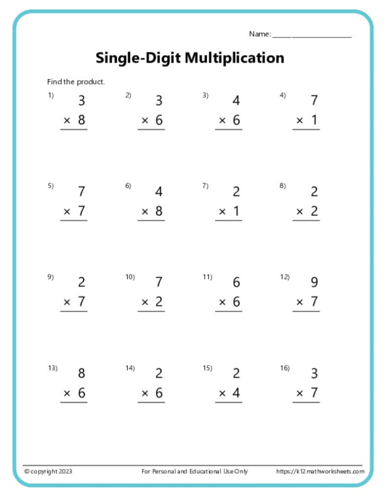 Multiplication Worksheets Grade 4 Printable Free | Multiplication ...