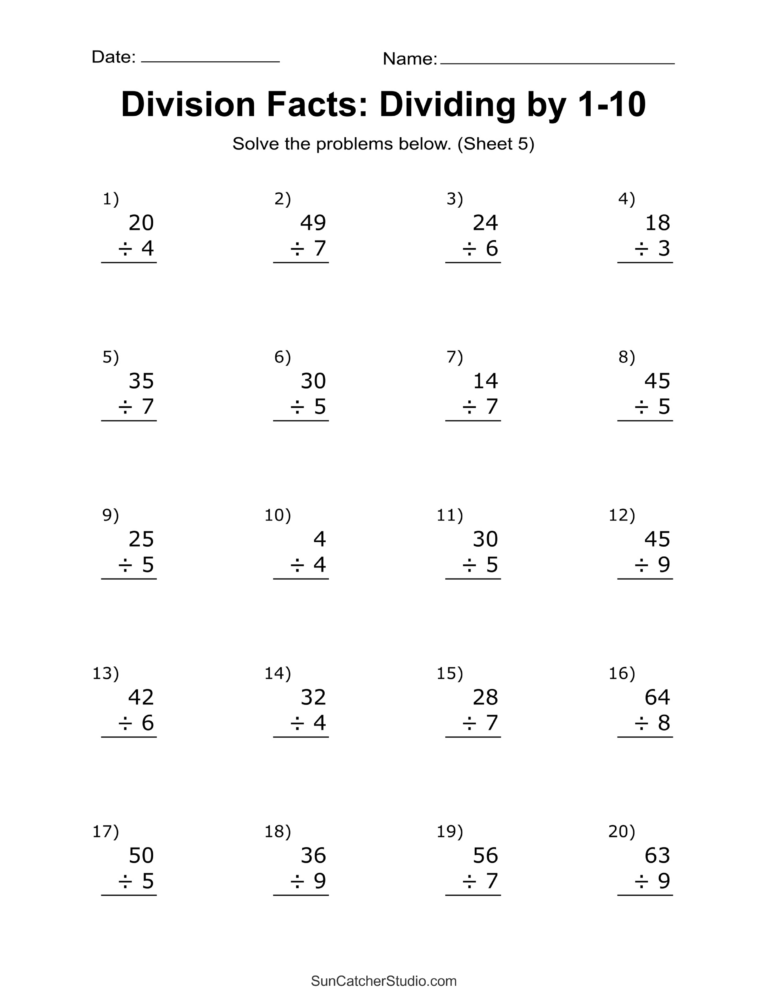Free Multiplication and Division Worksheets | Multiplication Worksheets