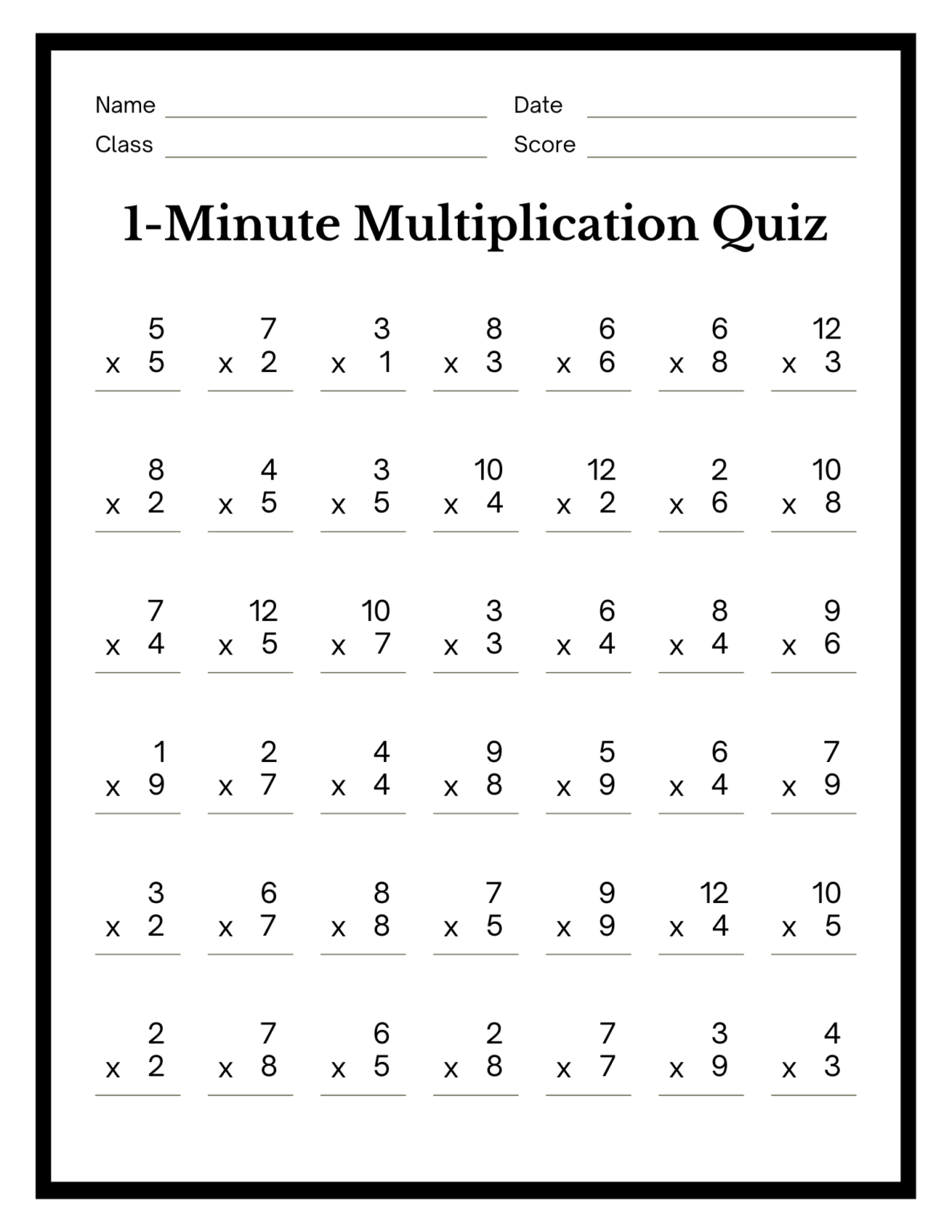 Multiplication Live Worksheet | Multiplication Worksheets